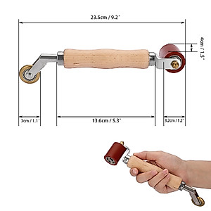 Sumnacon 2 in 1 Welding Handheld Roller, 40mm Silicone Seam Roller and 6mm Interal Corner Brass Penny Roller for PVC/TPO/EPDM Ply Roofing Tape, Sound Deadening, Banner, Wallpaper