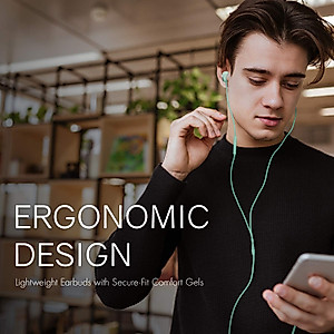 Realm Lightning Earbuds for iPhone Apple MFi Certified Headphones with Lightning Connector in Ear Headphones with Built in Microphone Hands Free Calling and Track Controls Green