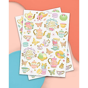 xo, Fetti Tea Party Temporary Tattoos - 48 Glitter Styles | Partea Birthday Party Supplies, Tea Kettle, Cupcakes, Butterfly Arts and Crafts, Easter, Mother's Day