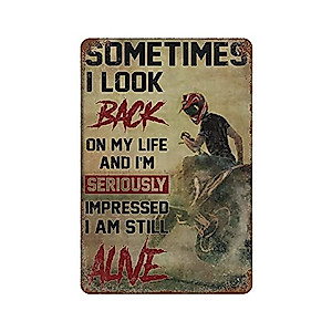 Biker Dirt Bike Motorcycle tin Sign Antique Tin Sign Bar Poster Metal Wall Plate Vintage Tin Sign Wall Art Retro Advertising Metal Tin Sign Home Decor Garage Kitchen Bar Restaurant 5.5x8 inch