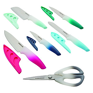 Farberware Soft Grip Knife Set with Blade Covers, 11-piece, Assorted