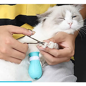 YYanniwani 8 Piece Cat Grooming Supplies ，Adjustable Multifunctional Anti-Bite Shower net Bag，Cat Claw Covers，Cat Bath Brush and Cat Nail Clipper(Grey-B)