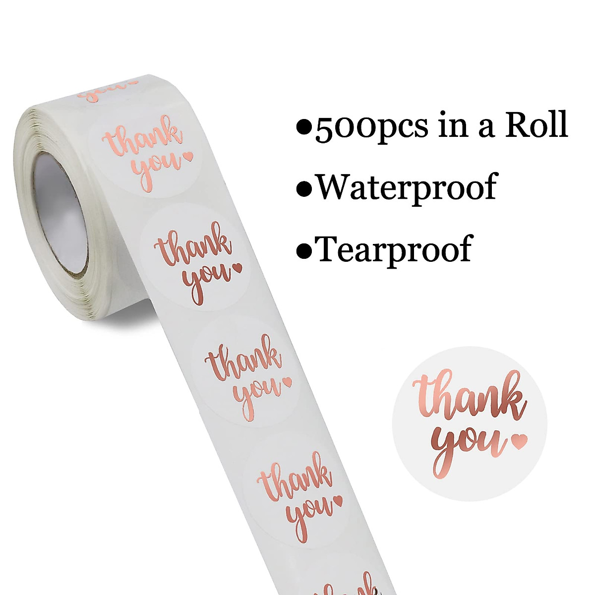 Thank You Stickers Small Business Stickers 1.5 inch Thank You for Supporting My Small Business Stickers Roll Thank You Sticker Labels for Your Order Stickers for Packaging Gift Envelope 500Pcs (white)