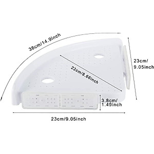 Havamoasa Bathroom Corner Shelf Suction Cup Bath Storage Corner Wall Mount Shampoo Shower Kitchen Organizer.