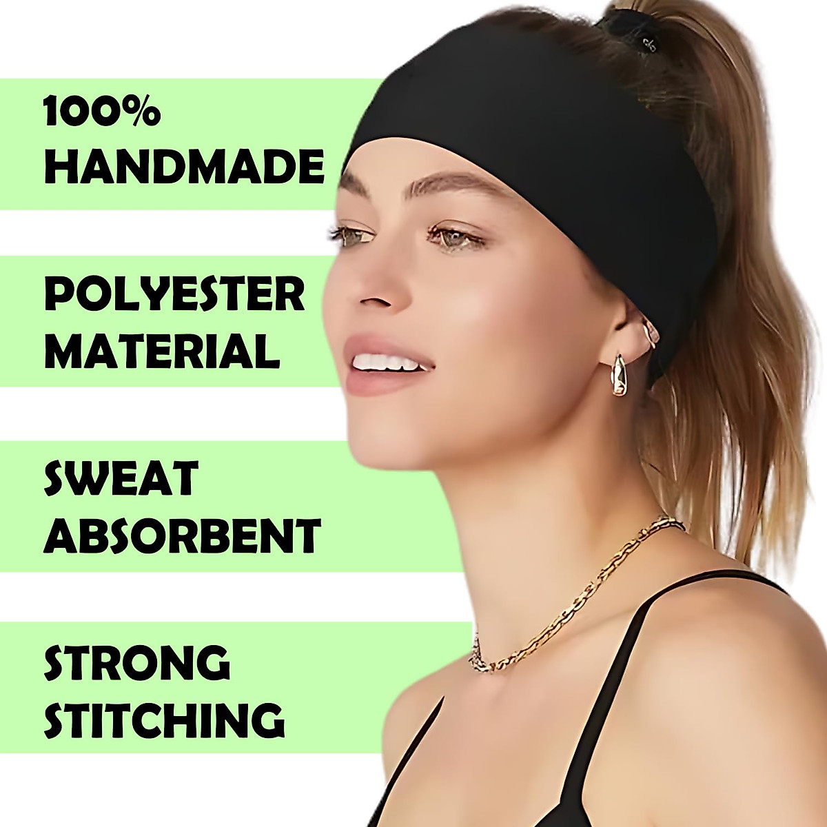 LOTUS78 Workout Headbands for Women Non Slip, 8Pcs Soft Elastic Sports Hair Bands for Women's Hair, Wide Headbands for Woman, Fashionable Head Bands for Women's Hair, Daily-use Headbands (Smile icon)
