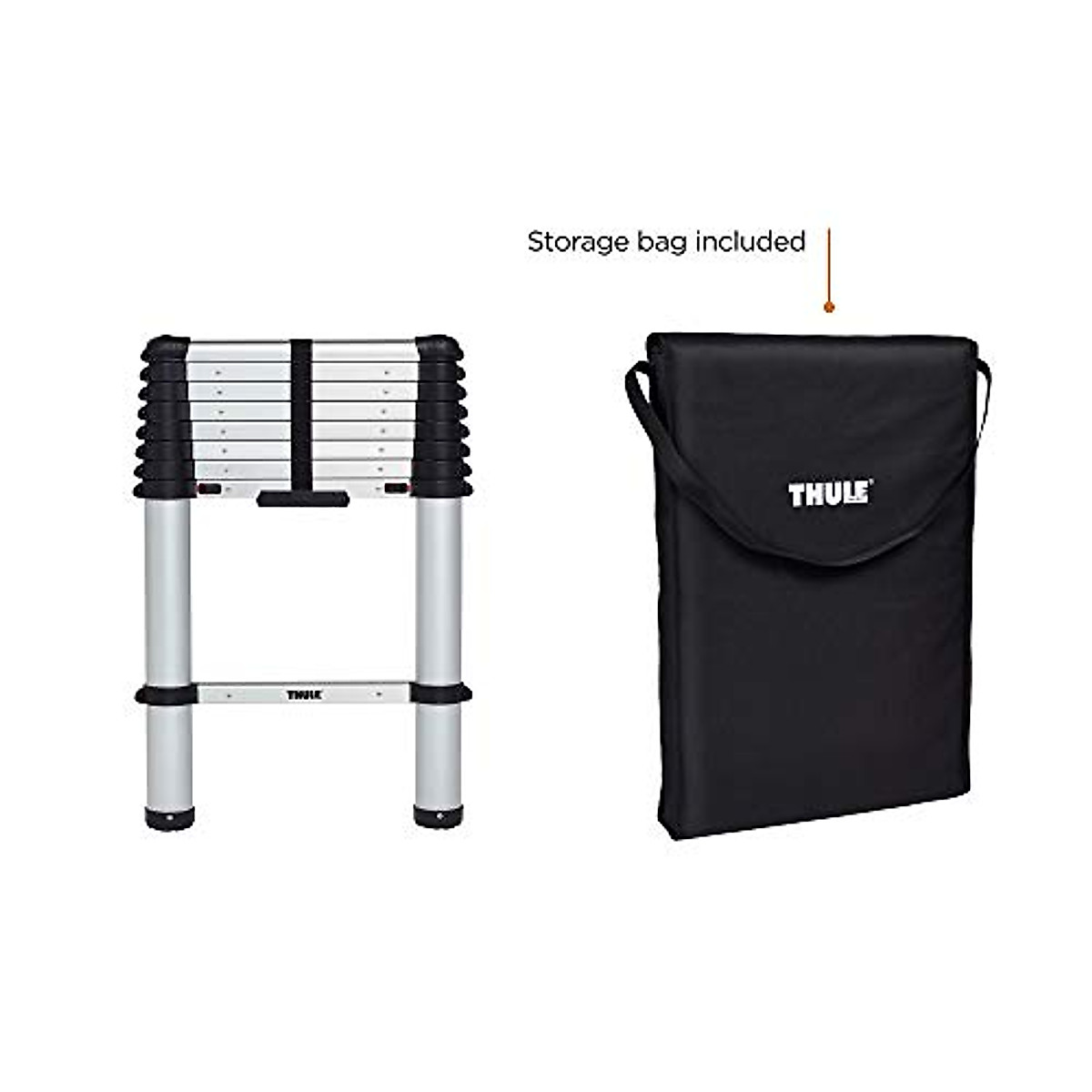 Thule Van Ladder - 9 Steps - 8.5Ft Extension - Telescoping Van Ladder - Easy Close System - EN:131 Compliant