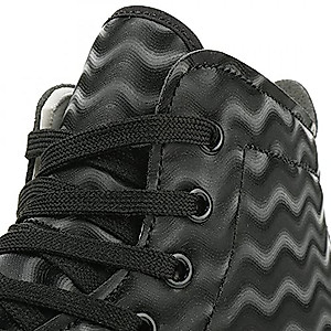 Jessie Womens Roller Skates Water Ripple High-top Roller Skates Four-Wheel Roller Skates Shiny Roller Skates for Adult Youth Boys Girls Outdoor with Shoes Bag (Black Ripple,US:8)