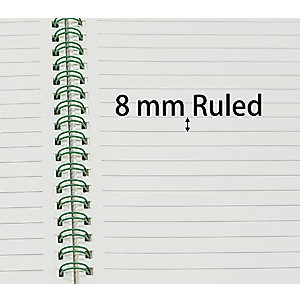 Yansanido Spiral Notebook, 4 Pcs 4 Color A5 Size Thick Plastic Hardcover 8mm Ruled Paper 80 Sheets (160 Pages) Journal for School and Office Supplies (4 Pcs A5)