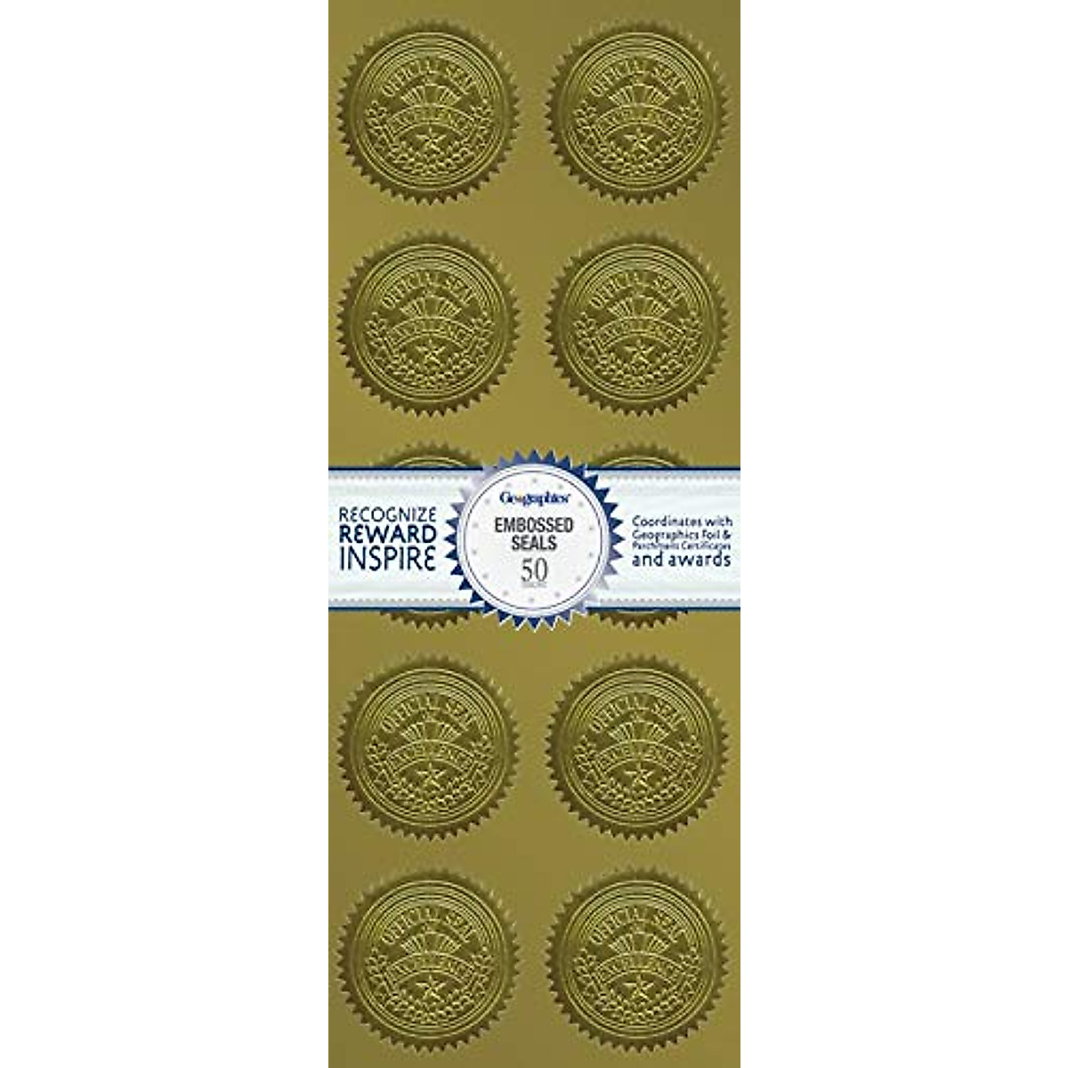 Geographics Gold Excellence Seals, Pack of 50 (47853)