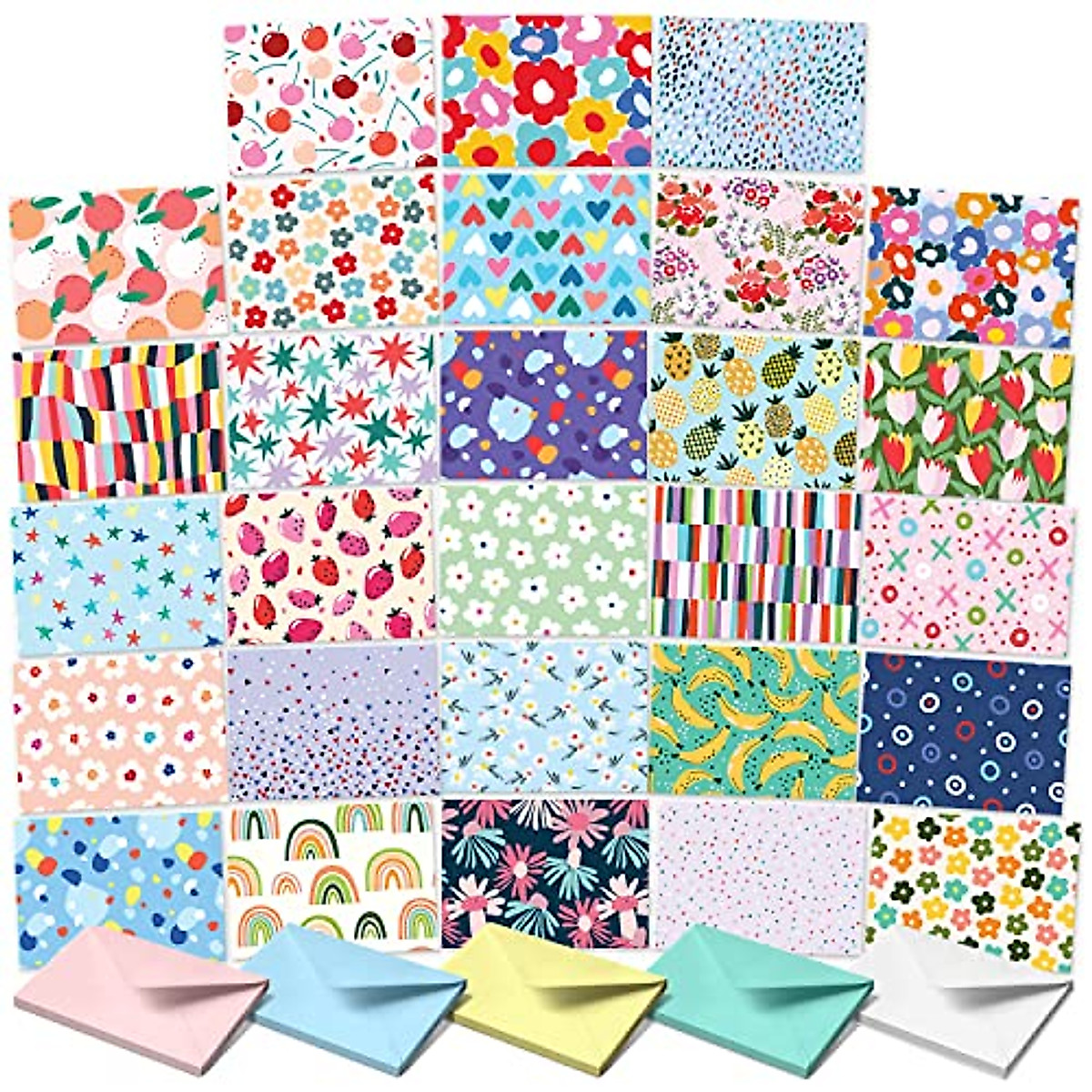 S&O Blank Cards for All Occasions in One Box Set - Blank Notecards with Envelopes for Handwritten Messages - All Occasion Cards Assortment Box with Envelopes - 100 Vibrant Notecards and Envelopes Set
