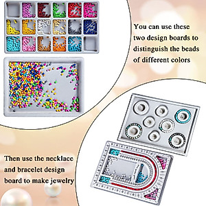 4 Pieces Bead Design Boards Mats Bracelet Design Board Flocked Bead Board Necklace Beading Jewelry Organizer Tray DIY Jewelry Making Tray Bead Tray for Jewelry Making