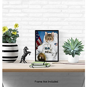Cat Astronaut - Cat Wall Decor - Astronaut Decor - Space Wall Decor - Space Wall Art - NASA Wall Decor - Funny Cat Wall Art Poster - Cute Cat Home Decor - Cat Themed Gifts