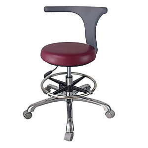SFKLYU Medical Dentist's Chair Dental Stool with Backrest with 360 Rotating Lift Chair PU Leather Height Adjustable to 49-60Cm,A2