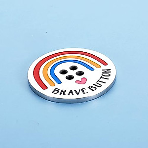 Back To School Gifts Rainbow Brave Gifts for Kids Son Daughter Students Children Worry Anxiety Gifts, First Day of School Gifts Rainbow Brave Button Positive Affirmation Inspirational Pocket Hug Token