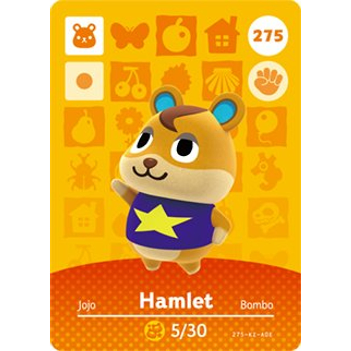 Hamlet - Nintendo Animal Crossing Happy Home Designer Amiibo Card - 275