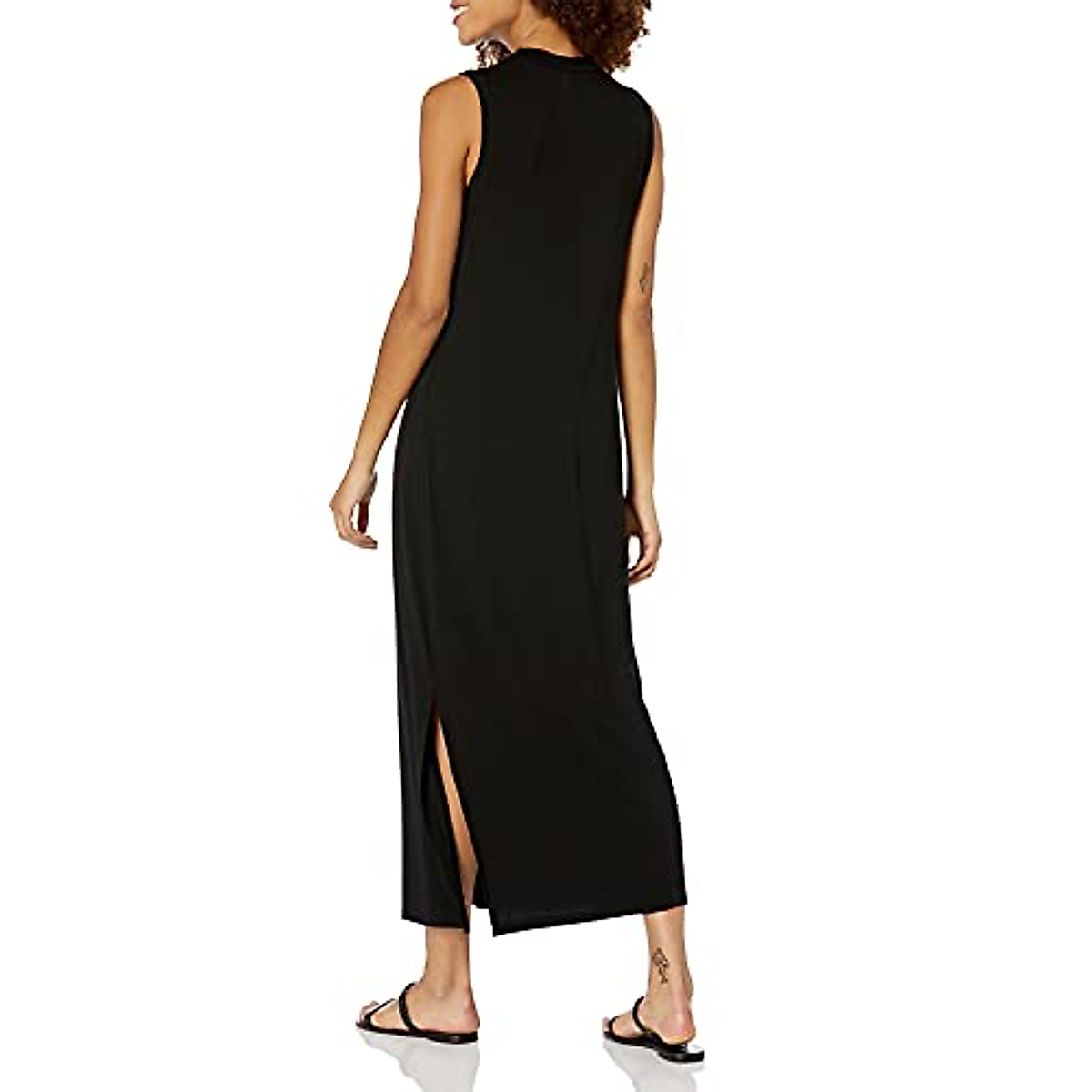 Amazon Essentials Women's Jersey Sleeveless Mock Neck Maxi Dress (Previously Daily Ritual), Black, X-Small
