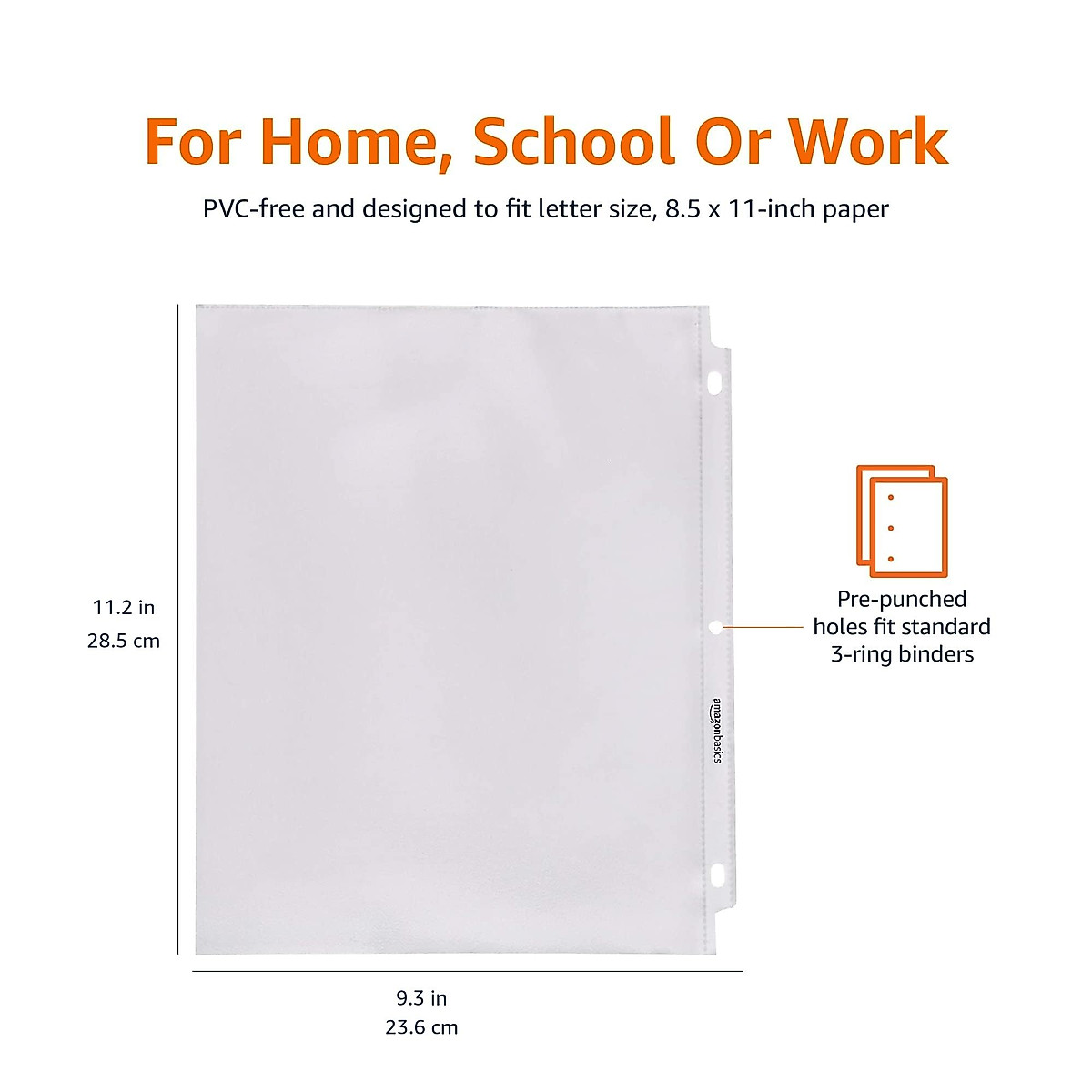 Amazon Basics Sheet Protector - Heavy Duty, Non-Glare, 100-Pack