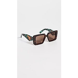 Prada Women's 23YS Symbole Sunglasses, Tortoise, Brown, Print, One Size