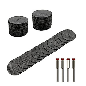50pcs Rotary Tool Cut Off Wheels 1-1/4'' Fiberglass Reinforced Cutting Wheel Discs with 4Pcs Mandrels Rotary Tool Accessories for Cutting Metal, Wood, Stone