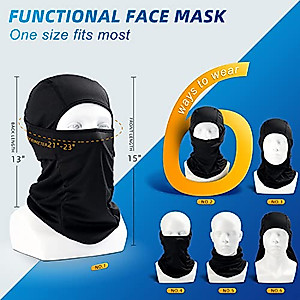 AstroAI Ski Mask Balaclava Face Mask-UV Protection Dustproof Windproof Face Cover for Men Women Skiing, Snowboarding, Cycling Hiking Black