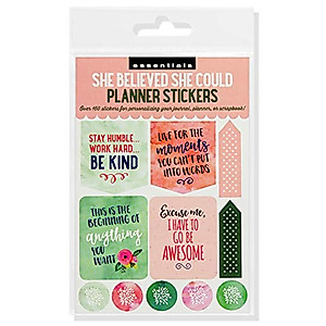 Essential Weekly Planner Stickers - She Believed She Could (Set of 160 Stickers)