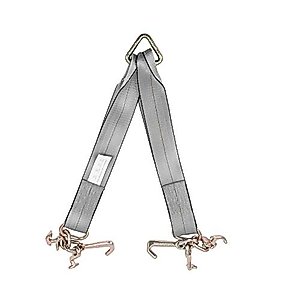 Mytee Products Tow Straps V Bridle 3" x 24" w/ RTJ Cluster Hooks 5400 lbs Working Load | Recovery V Strap for Wrecker, Rollback, Car Hauler