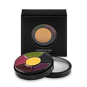 Wismee Professional 6 Color Bruise Wheel for Special Effects Makeup Face Body Paint Oil with Sponges Hunting Camo Face Paint Set for Concealment Camouflage Portable Costume Makeup Kit