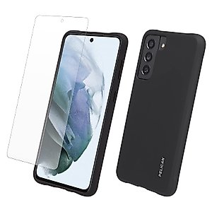 Pelican Samsung Galaxy S21 FE Case with Screen Protector [Wireless Charging Compatible] [10FT MIL-Grade Drop Protection] Shockproof Phone Case Cover for S21 FE 5G with 9H Glass, Anti-Scratch - Black