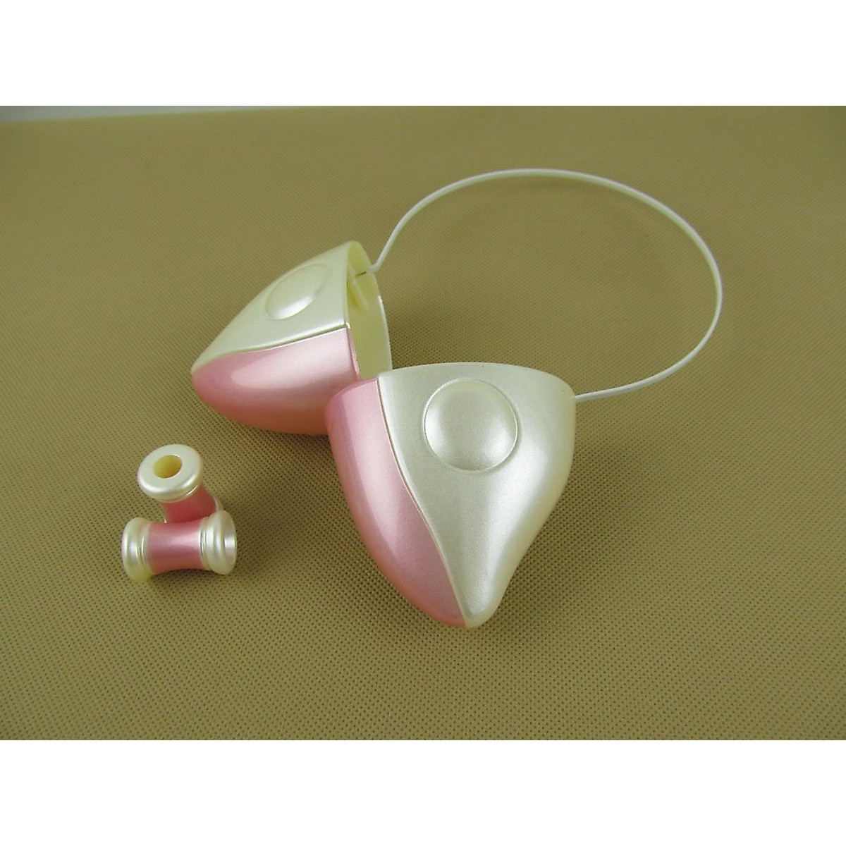 Happylifehere White Pink Hair Band Set Maid Ears Hand Made Anime Cosplay Prop Gift