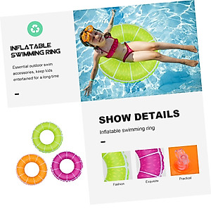 jojofuny 3pcs Fruit Swim Ring Pool Floats Fruit Pool Tubes Toys for Kids Toddler Playset Beach Toys Kid Toys Fruit Swimming Ring Children Toys Inflatable Pool Casual PVC Baby Swimming Pool