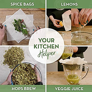 Organic Unbleached Cotton Cheesecloth for Straining, GOTS Certified, Fine Reusable Strainer – Large 18 Sq.ft.