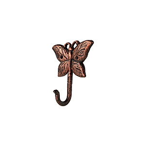FantasHome Wall Mounted Cast Iron Home Décor Single Hook (Butterfly)
