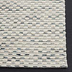 SAFAVIEH Marbella Collection Runner Rug - 2'3" x 12', Beige & Blue, Handmade Wool, Ideal for High Traffic Areas in Living Room, Bedroom (MRB158L)