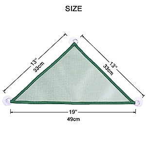 Lucky Interests 6 pcs Reptile Hammock Lounger, Lizard Hammock with Strong Suction Cup Triangle Bearded Dragon Lounger for Iguanas Geckos Lizards Anoles Snakes with 6 Reptile Food Bowl (Green, Black)