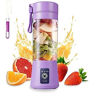 Vision Aero Portable Blender, Personal Blender Mini with Six Blades USB Rechargeable 13 Oz Single Serve for Juice Yogurt Smoothies & Shakes New Type C Charging Port (Purple)
