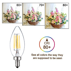 SHUWDKAR 12 Volt LED Candelabra Bulbs E12 Light Bulb 40 Watt Replacement Soft White 3000K, Low Voltage 12V 24V Candelabra Light Bulbs for RV, 3 Pack