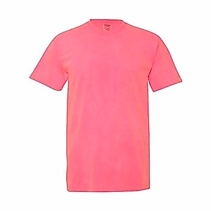 Comfort Colors Men's Adult Short Sleeve Tee, Style 1717 (Small, Neon Pink)