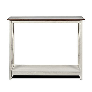 Rainbow Sophia Console Table Entryway Table Sofa Table, Modern Farmhouse Wood Console Table with 2-Tier Storage, 39 Inch, Sargent Oak/Dark Walnut