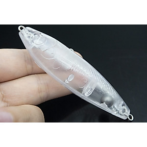 10PCS Unpainted Lure Blanks 10.55g 8.7cm with 7mm Free Fishing Eye Crankbait Simulation Blank Body Clear Hard Baits Trout Salmon Minnow Lure Popper Lures Topwater Freshwater 256