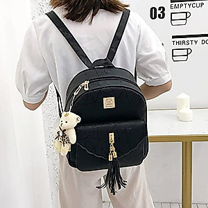 NA Three-Piece Women's Fashion Backpack, Versatile Fashion Backpack, Handbag and Shoulder Bag, Pink and Black Stripes