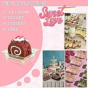 XUWAIDSGN 50 Pieces Mini Gold dessert plates 2.4 inch disposable Small Appetizer Plates with Forks Spoons Set Gold Glitter Plastic Square Tasting Sample Plates Party Mini Serving Tray for Appetizers