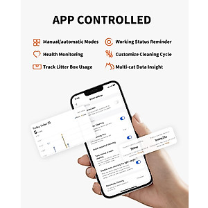 PETKIT PuraMax Self Cleaning Cat Litter Box, Automatic Cat Litter Box with Litter Mat, App Control 76L Large Space Cat Litter Box Includes Trash Bags, 2.4GHz WiFi