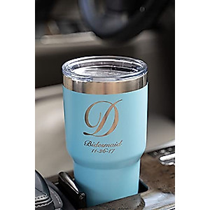 Monogrammed Powder Coated Tumbler 30oz Double Wall Insulated Choose Your Color