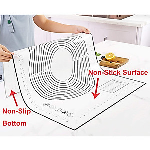 Silicone Pastry Mat Extra Large, 32" x 24" Non-stick Baking Mat with Measurement Kneading Board for Dough Rolling, Non-slip Counter Mat, Oven Liner, Fondant/Pie Crust Mat