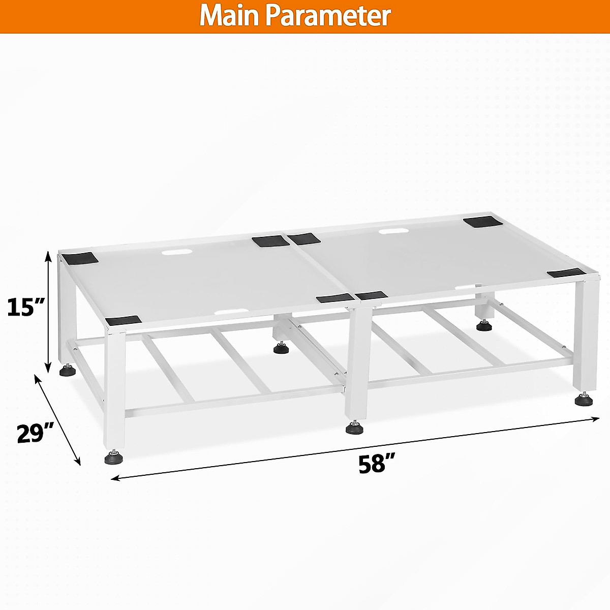 Talustool Premium Washer and Dryer Pedestal Stand Metal Steel Washing Machine Base Heavy Duty Universal Fit Total 1400lbs Capacity Washer Dryer Stand 58 x 29 x 15 Inch (2 pack)…