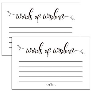 AMAHEJMO 50 Words of Wisdom Advice Cards, Advice and Wishes cardsfor the Bride, Retirement or Graduation Party, Baby or Bridal Shower Games, Birthday Party, Engagement,4x6