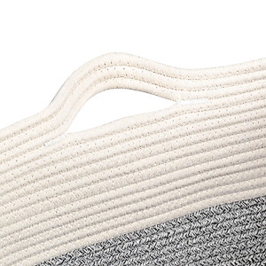 Laughbird Tall Storage Bins Rectangle Basket Cotton Extra Large Toy Storage Hamper Rectangular with Handles,Decorative Blanket Laundry Basket for Living room,Dog Baskets Large Basket for Toys 2 pack