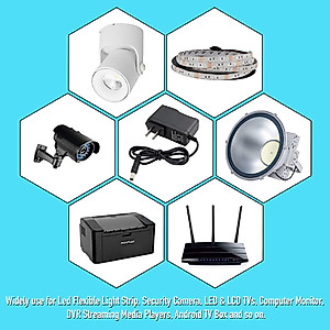 Power Supply 5V 1A, AC 100-240V to DC, Yetaida Max 5W Universal Wall Plug Power Adapter 5.5 * 2.5mm DC Jack (DC 5V 1A 5W)