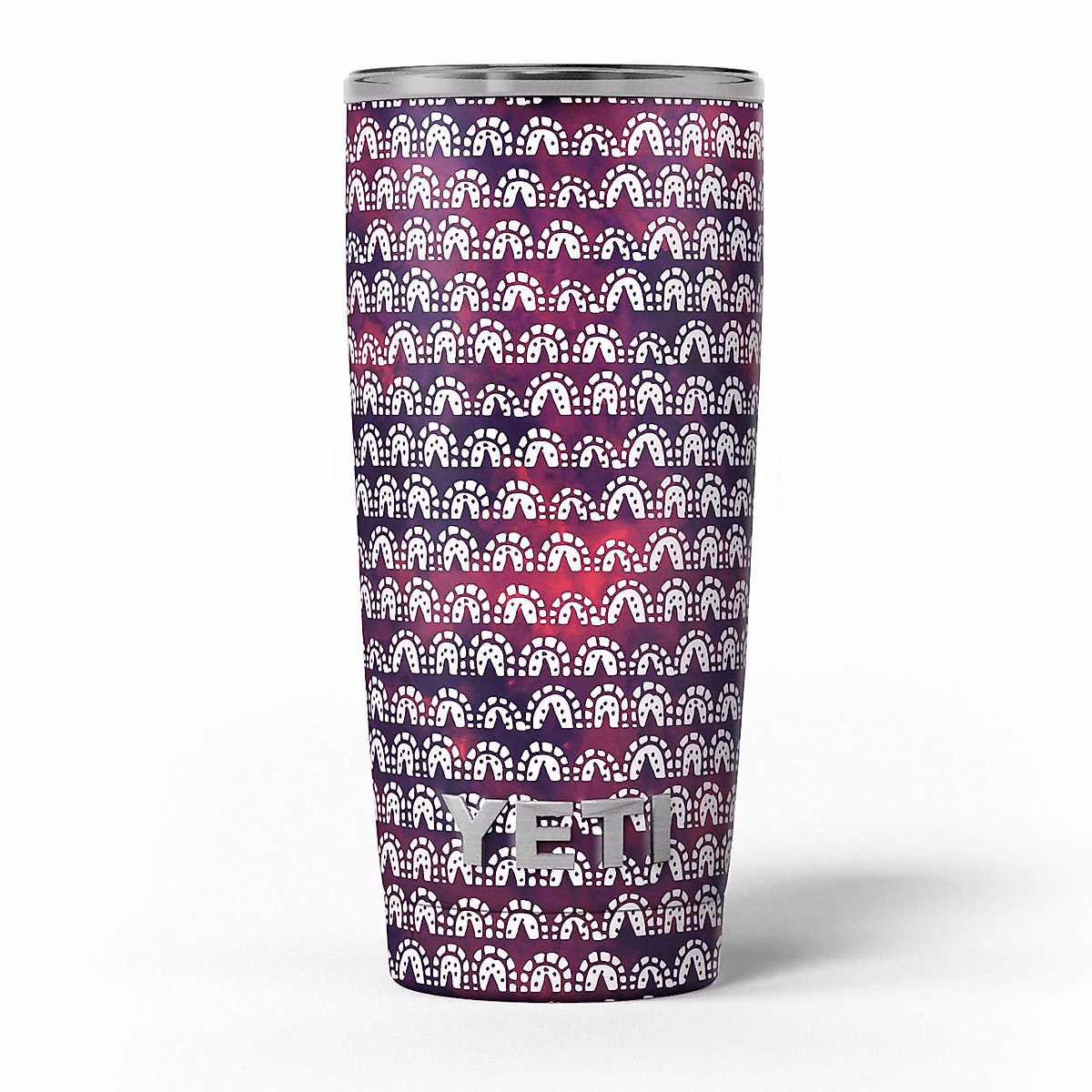 Design Skinz Red and Blue Cloud Mix with White Semi-Circles - Skin Decal Vinyl Wrap Kit Compatible with The Yeti Rambler Cooler Tumbler Cups