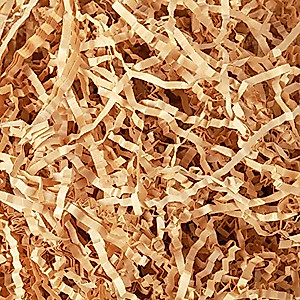 Outus Crinkle Cut Paper Shred Filler Shredded Paper for Gift Box Crinkle Paper Metallic Shredded Crinkle Cut Paper Easter Grass Tissue Paper for Wedding Birthday Wrapping Boxes Bags (Brown, 1/2 LB)